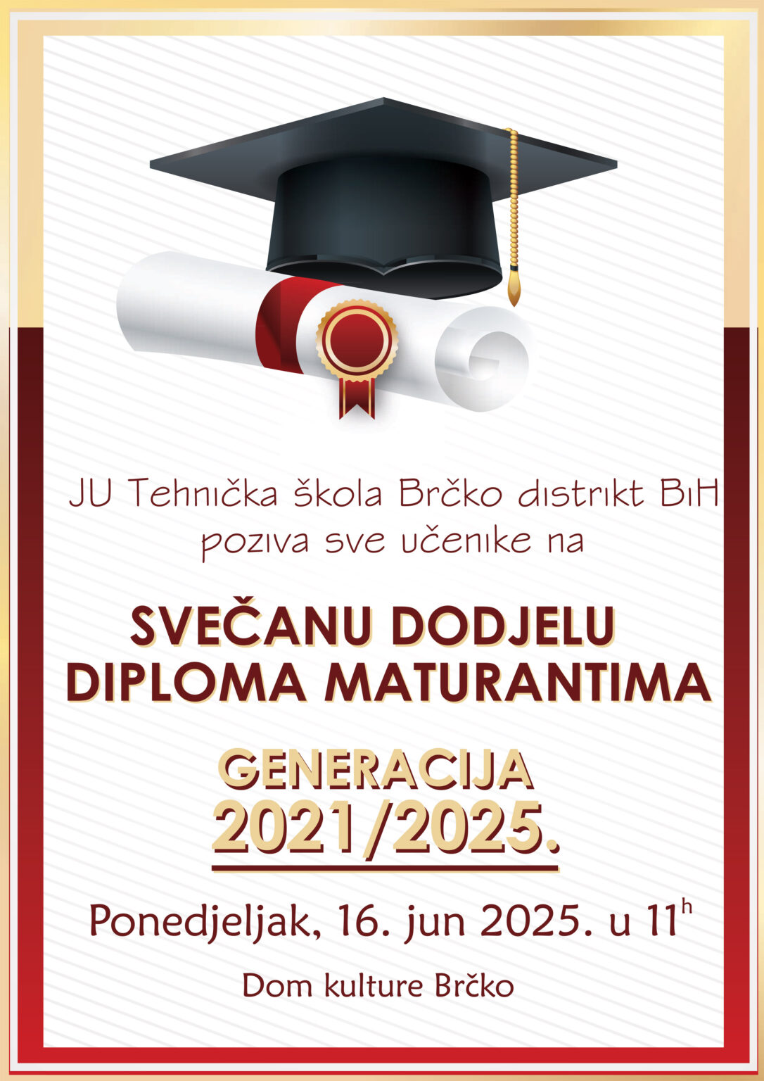 Dodjela diploma za generaciju 2021/2025. godine